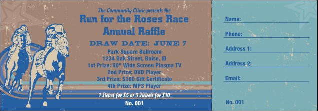 Horse Racing Raffle Ticket 002