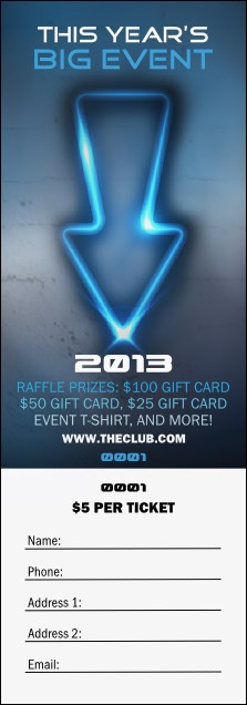 Night Club Neon Raffle Ticket