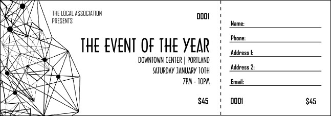 All Purpose Geometric Black and White Raffle Ticket