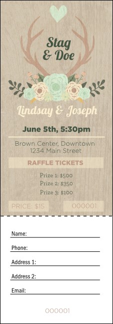 Flower Stag & Doe Raffle Ticket